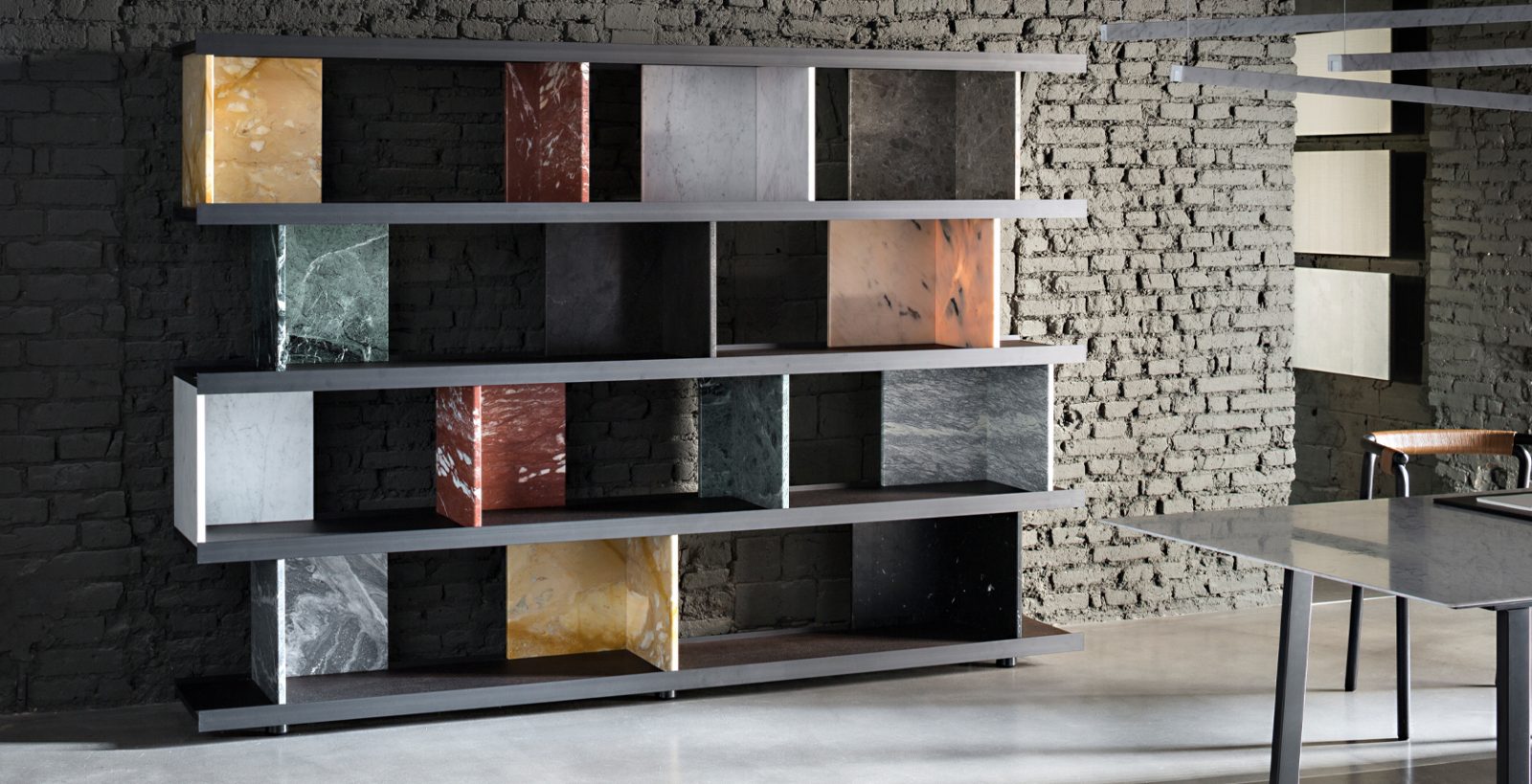 This Stunning Oak-and-Marble Bookcase Will Make You Ditch Your Kindle ...