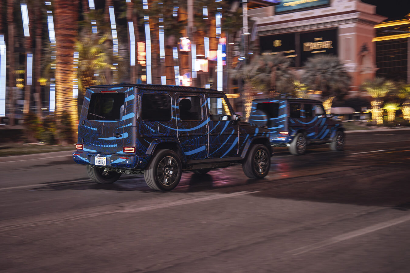 Watch the Electric Mercedes G-Wagon's 720 G-Turn in Vegas - Sharp Magazine